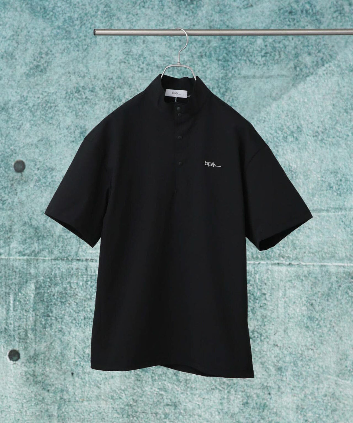 nano universe GOLF / bpm スナップ釦 スタンド襟 半袖シャツ