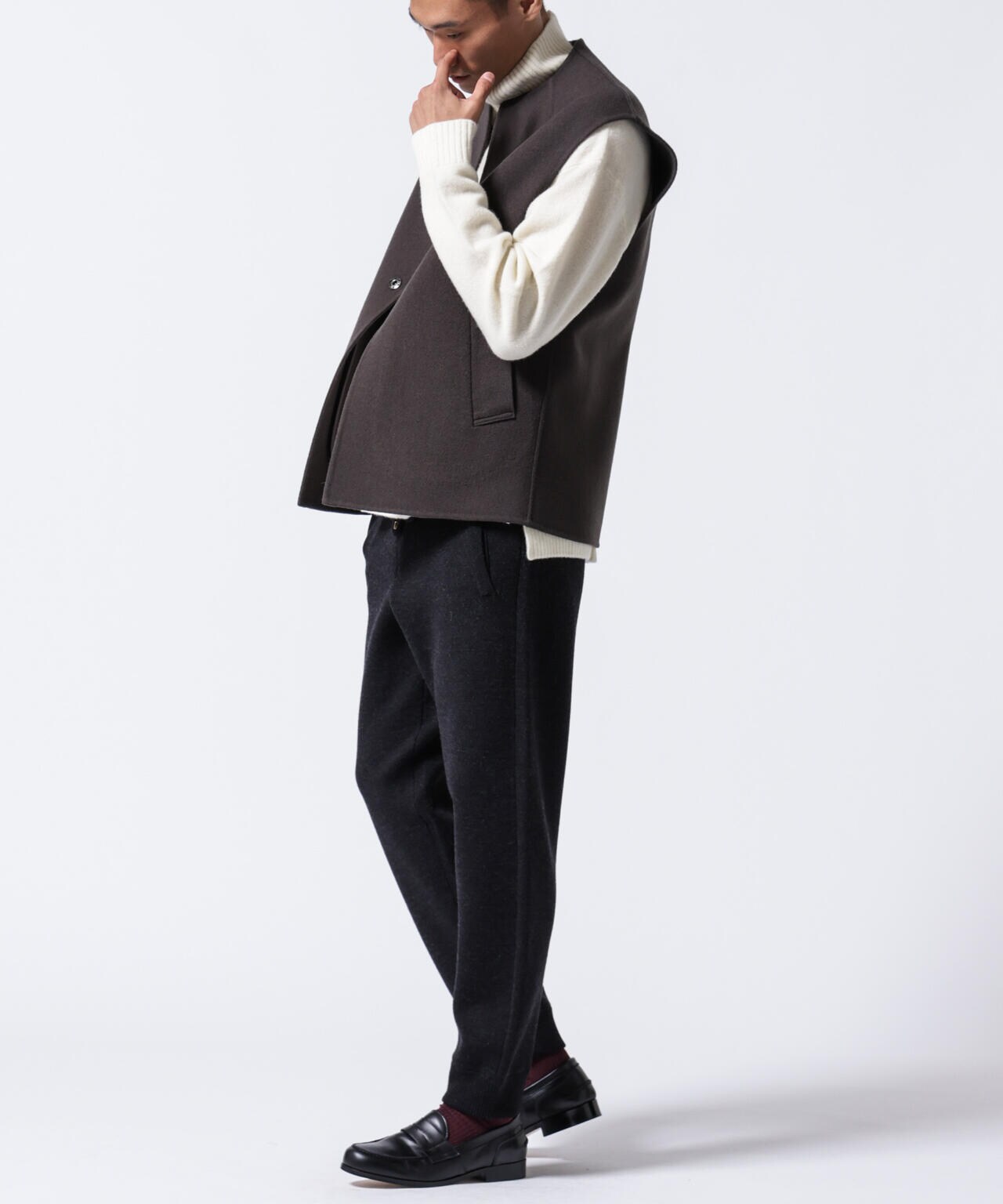 ASSEMBLANC (アッサンブロン) ｣ 接結 ウール ニット パンツ