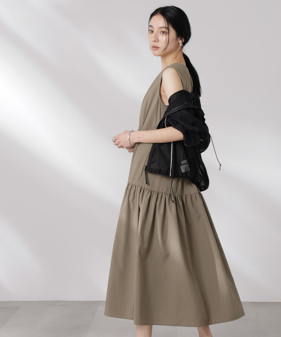 MINOTECH(R) Vネック ギャザーティアード ワンピース