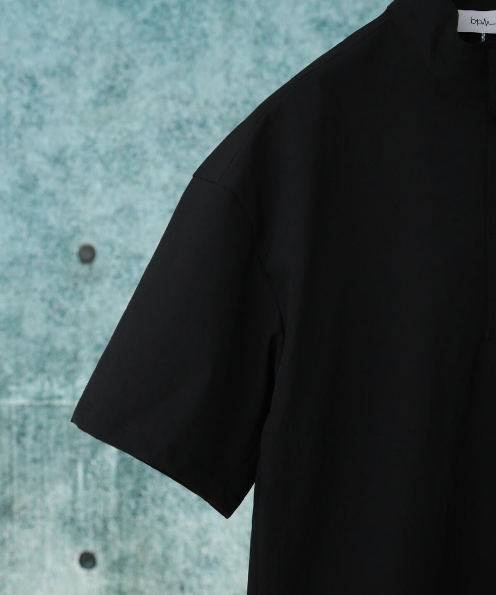 nano universe GOLF / bpm スナップ釦 スタンド襟 半袖シャツ